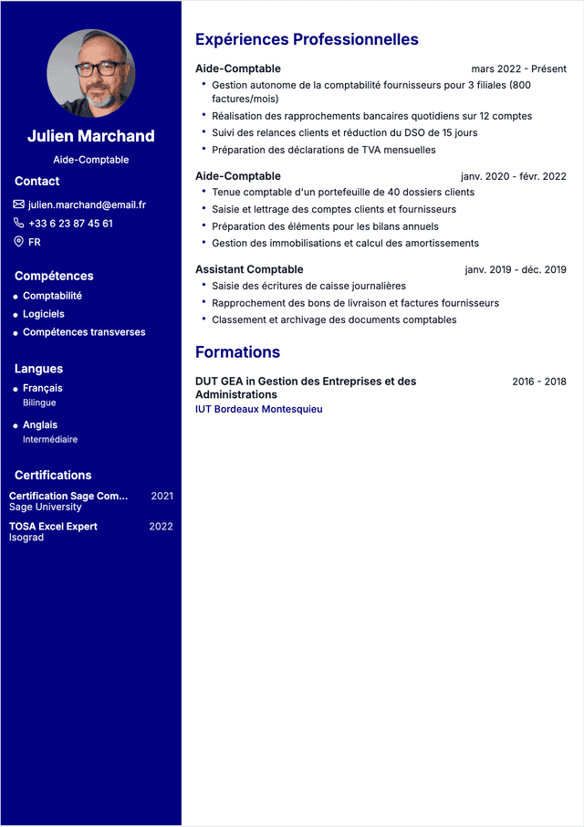 CV Aide-comptable : guide et exemples 2026