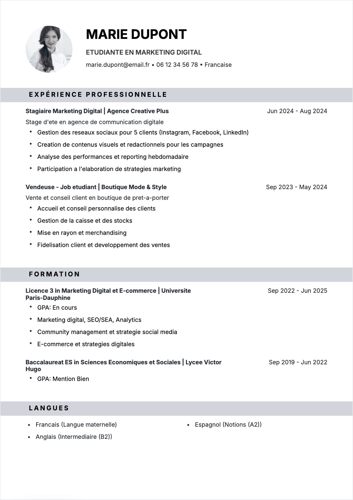 Générateur de CV IA Gratuit | CV ATS en 5 min - CVtoWork