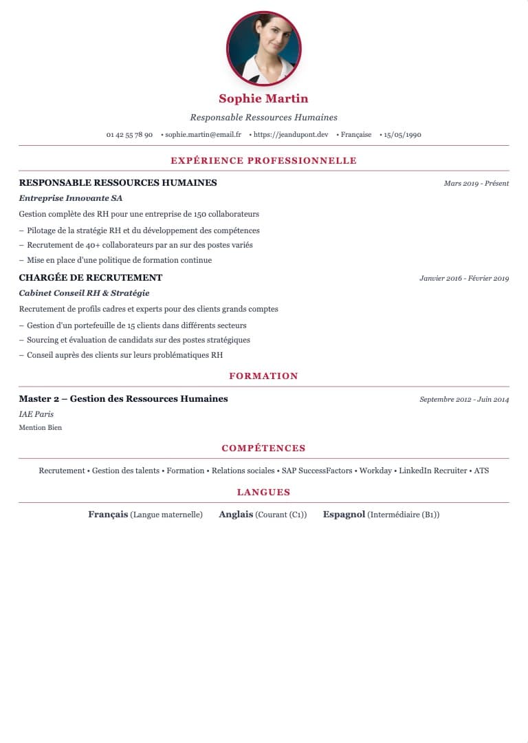 Recruiter resume template & examples (2026) | CVtoWork