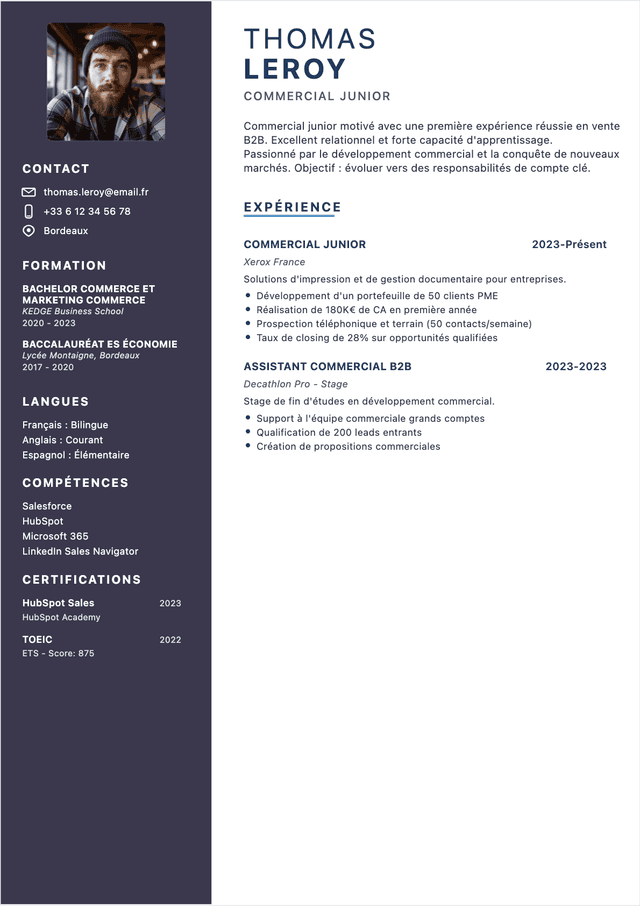 CV Commercial : Exemple et Conseils pour 2026