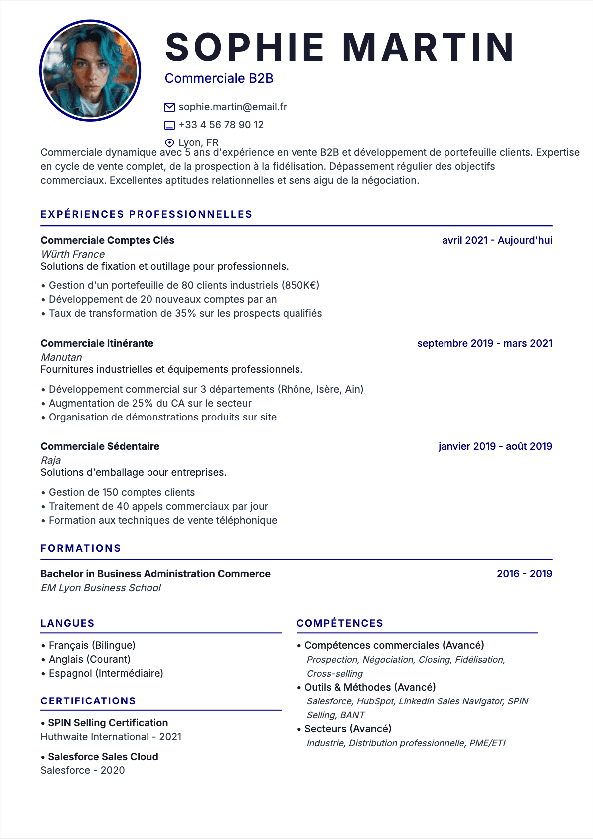CV Commercial : Exemple et Conseils pour 2026