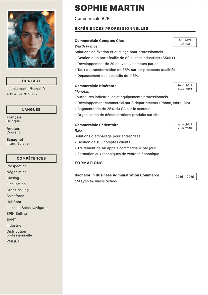 CV Commercial : Exemple et Conseils pour 2026
