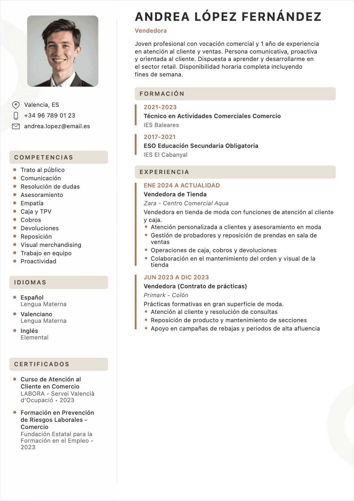 Currículum de vendedor: guía y ejemplo CV 2026